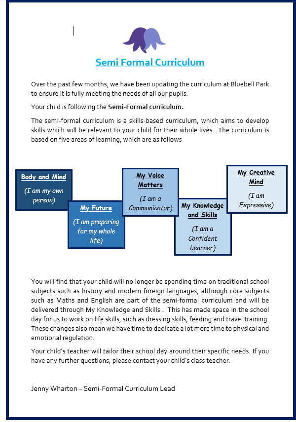 Curriculum Overview – Bluebell Park School
